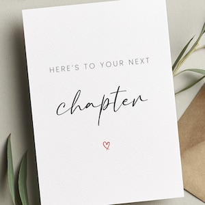 New Chapter Good Luck Card, Best of Luck Card, Simple New Job Coworker ...