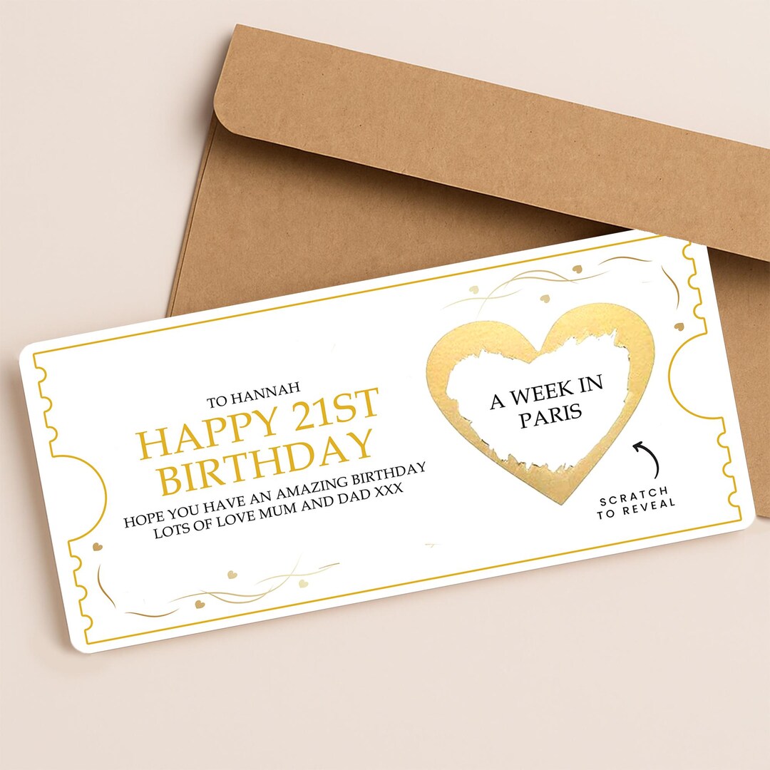 Personalised Scratch to Reveal Voucher, Surprise Birthday Scratch Card ...