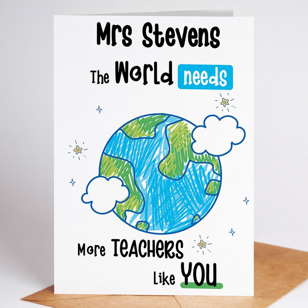 Thank You Teacher Card World's Best Teacher Card | for Teacher Nursery ...