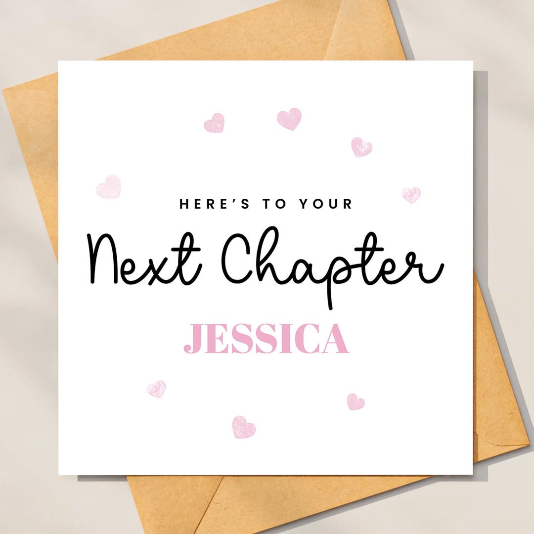 Here's to Your Next Chapter Card New Job Card Funny Leaving Work Card ...