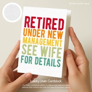Retirement Under New Management Card, Retire and Relax, Leaving Card ...