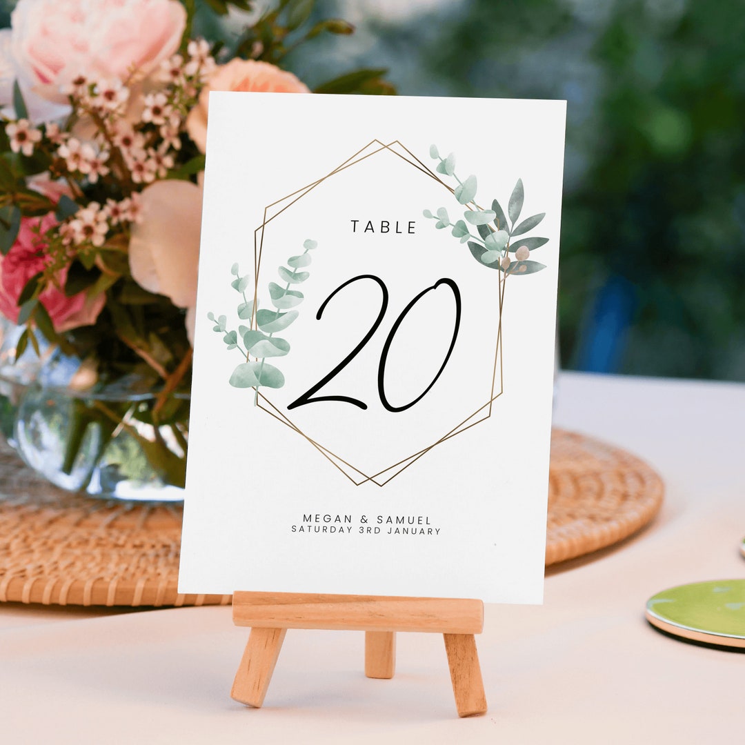 Wedding Table Numbers, Simple Wedding Table Cards, Table Name Cards ...