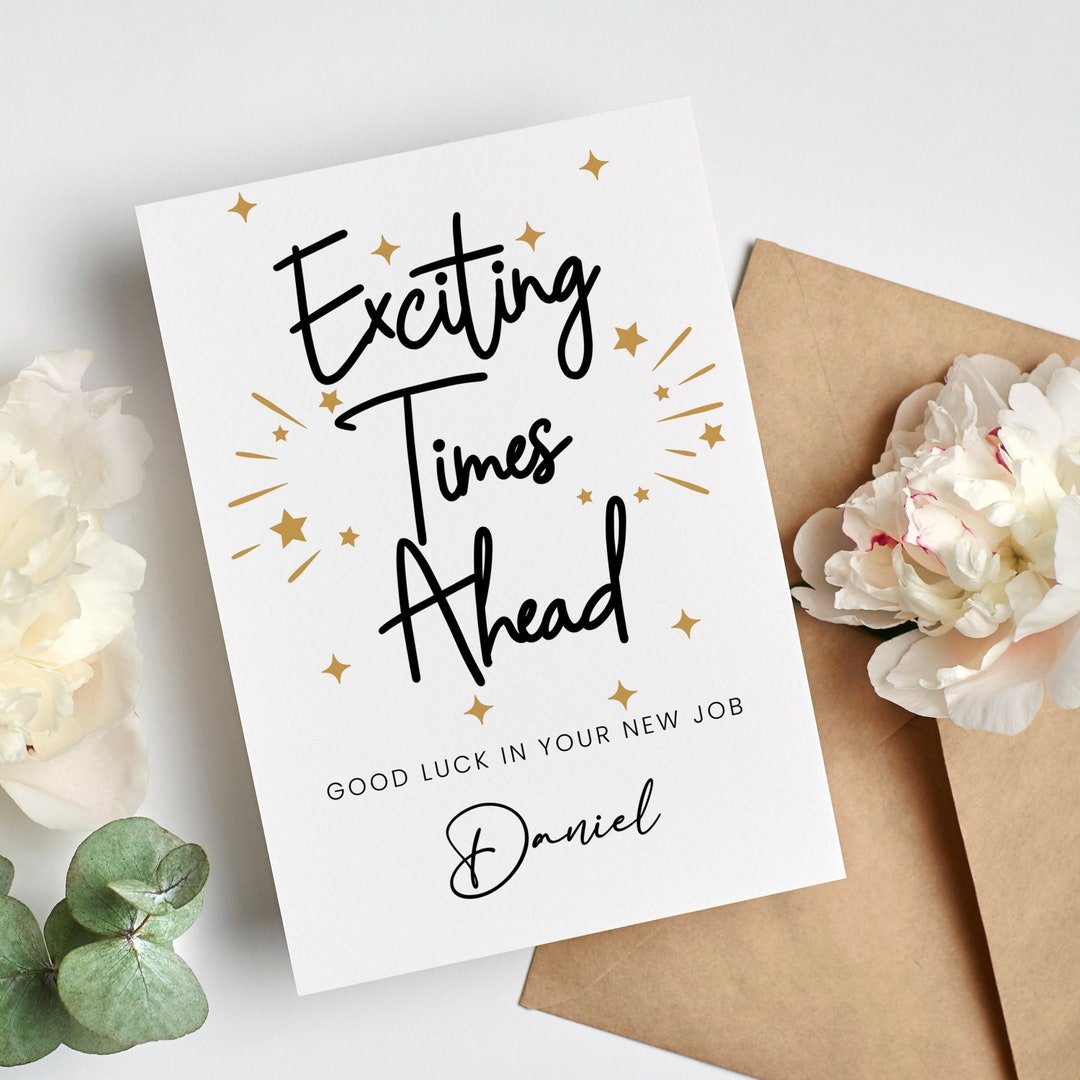 New Job Card Exciting Times Ahead Good Luck Card, Co-worker Card ...