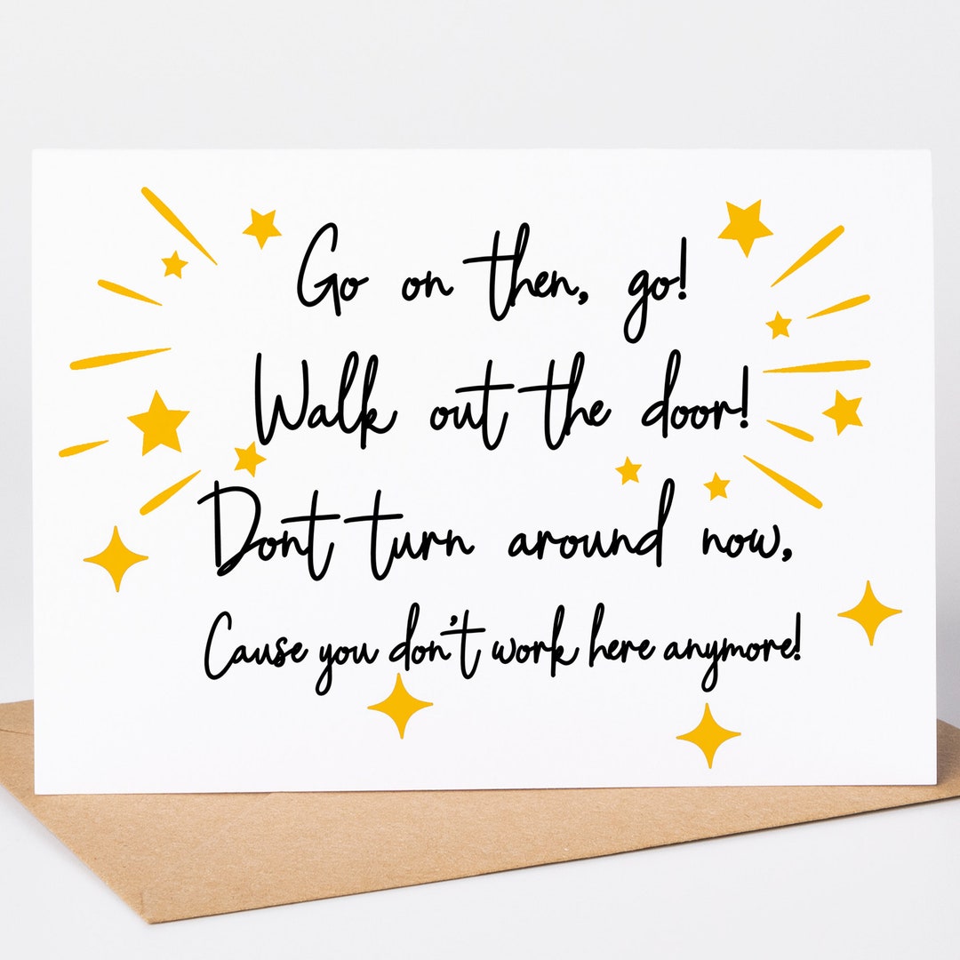 New Job Card - Funny Lyrics Good Luck Card, Co-worker Card ...