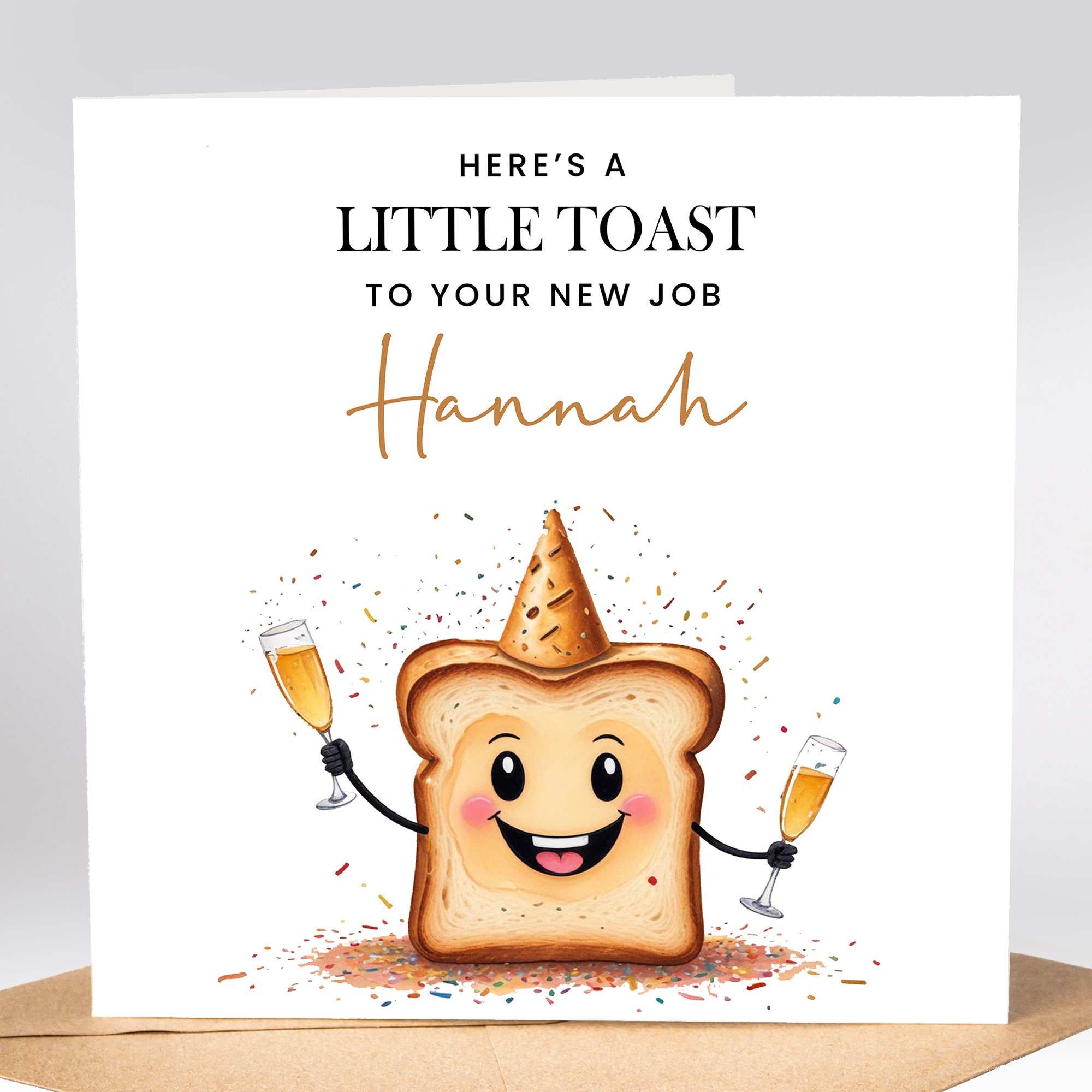 New Job Card - Here's a Little Toast to Your New Job, Co-worker Card ...