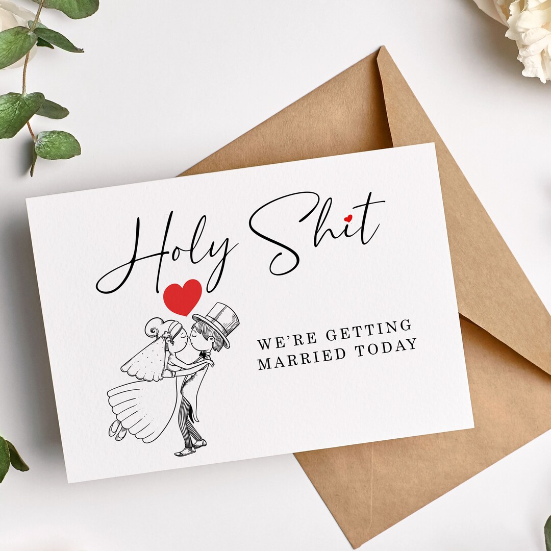 Holy Shit We're Getting Married Groom Wedding Day Card, Husband Card ...