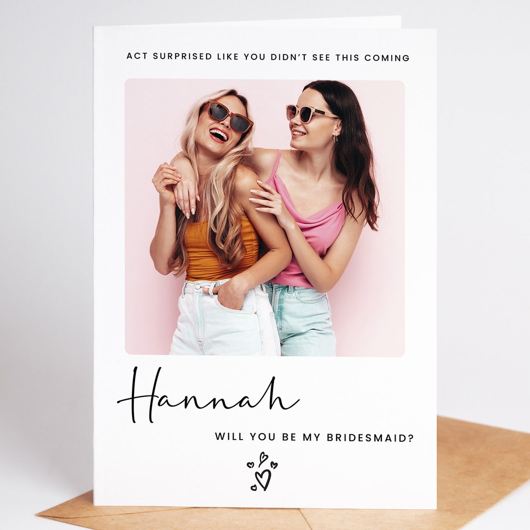 Bridesmaid Proposal Will You Be My Bridesmaid Photo Proposal Card Personalised Bridesmaid Card ...