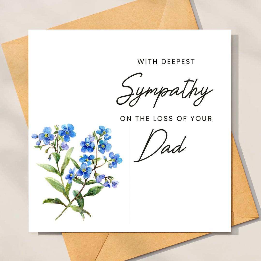 Sympathy Card - on the Loss of Your Dad, Bereavement Card, Sympathy ...