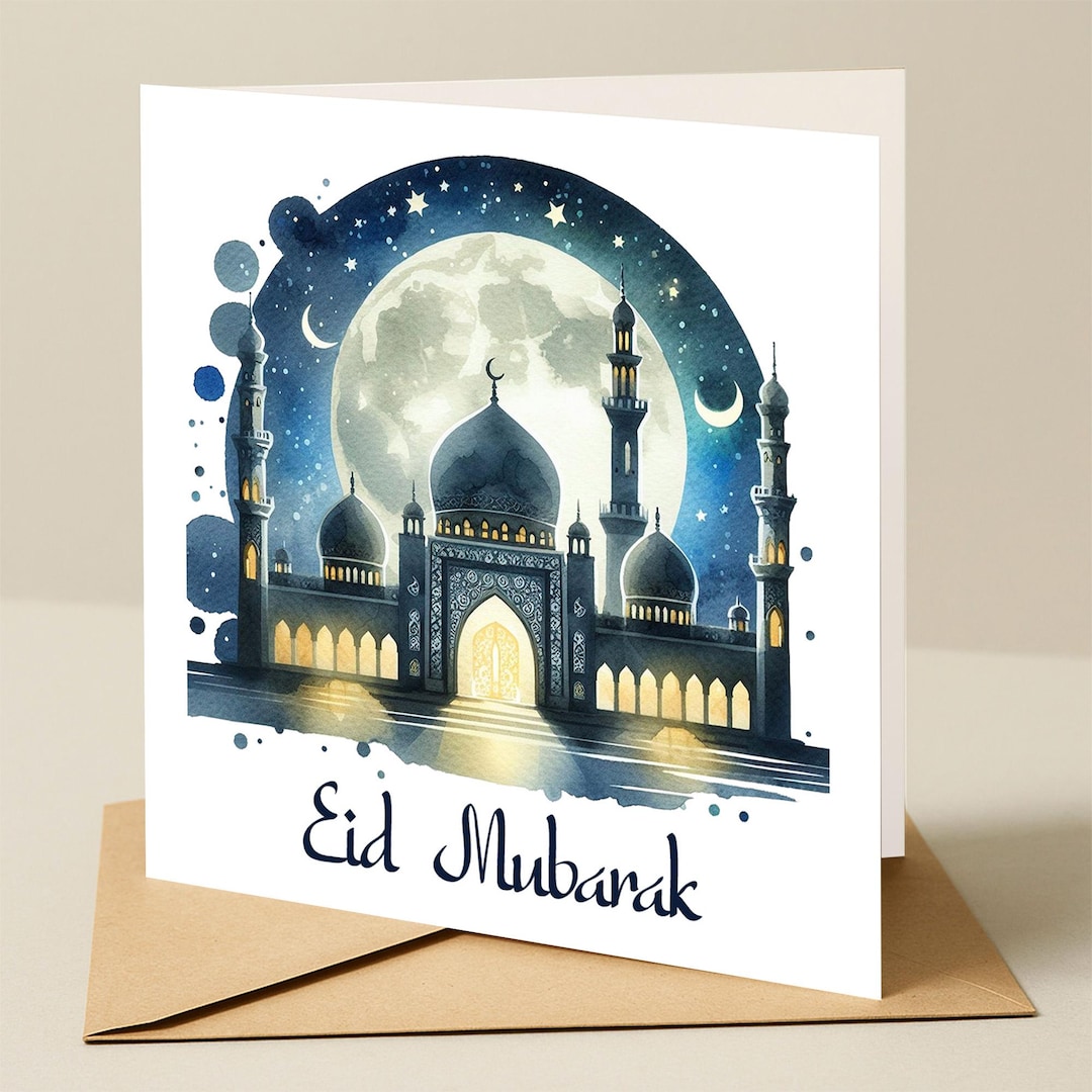 Eid Mubarak Card, Custom Eid Greeting Card, Eid Celebration Card ...