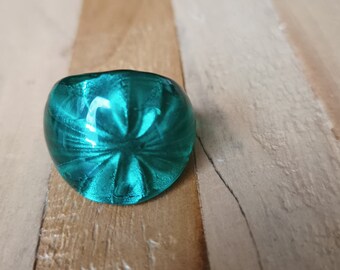 Mens Blue Glass Ring - Etsy