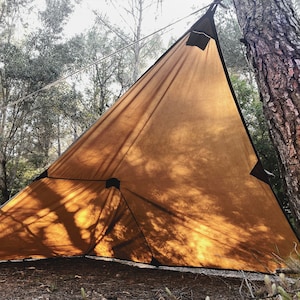 Artisanal Bushcraft Oilskin Tarp- Handmade Waxed Cotton Canvas Nessmuk ...