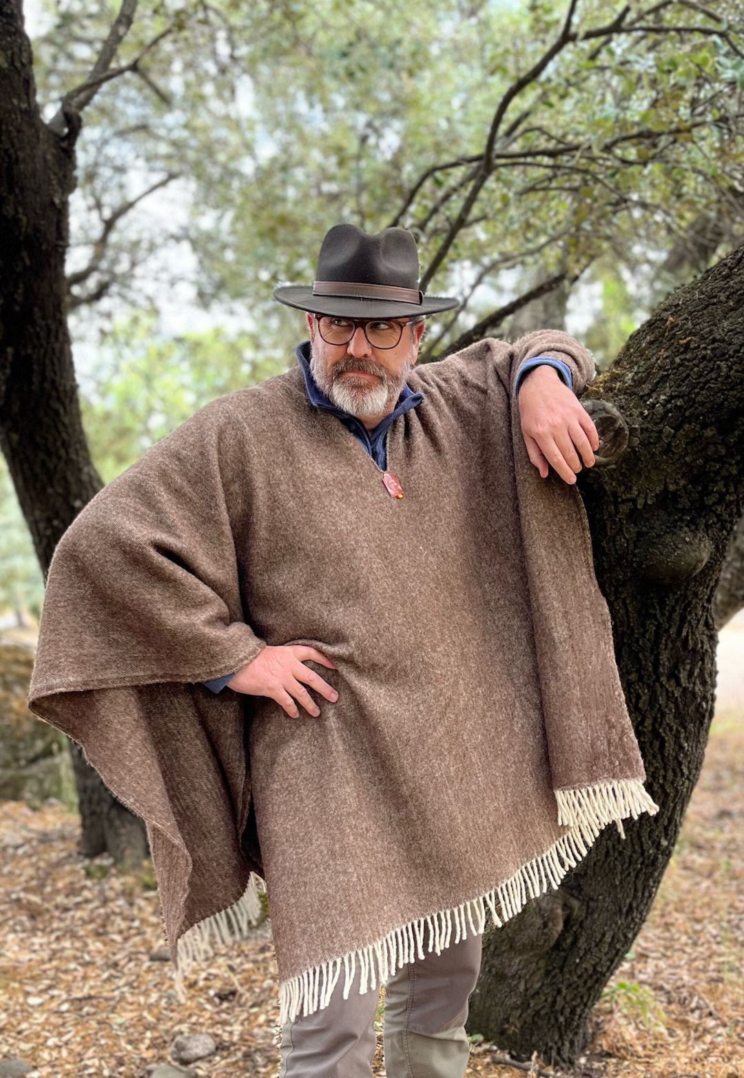 Premium 100% Merino Wool Poncho - Loomed Artisanally in Spain, a Handmade Garment for Winter ...