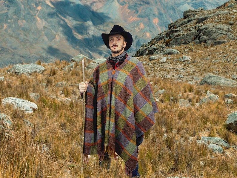 100% Shetland Wool Poncho - Loomed Artisanally in Spain, a Handmade ...