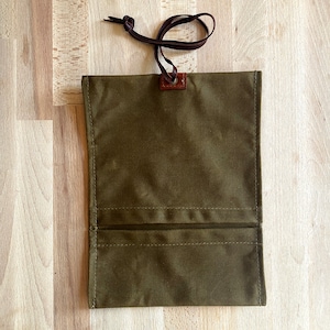 Oilskin Waxed Canvas Roll up Pouch for a Bushcraft Fire Kit, Pipe ...
