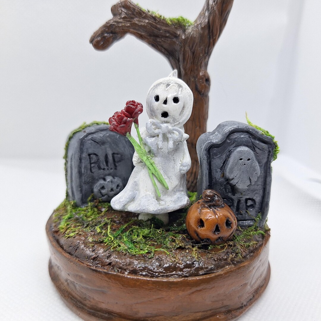 Ghostober Girl Clay Graveyard Scene - Etsy
