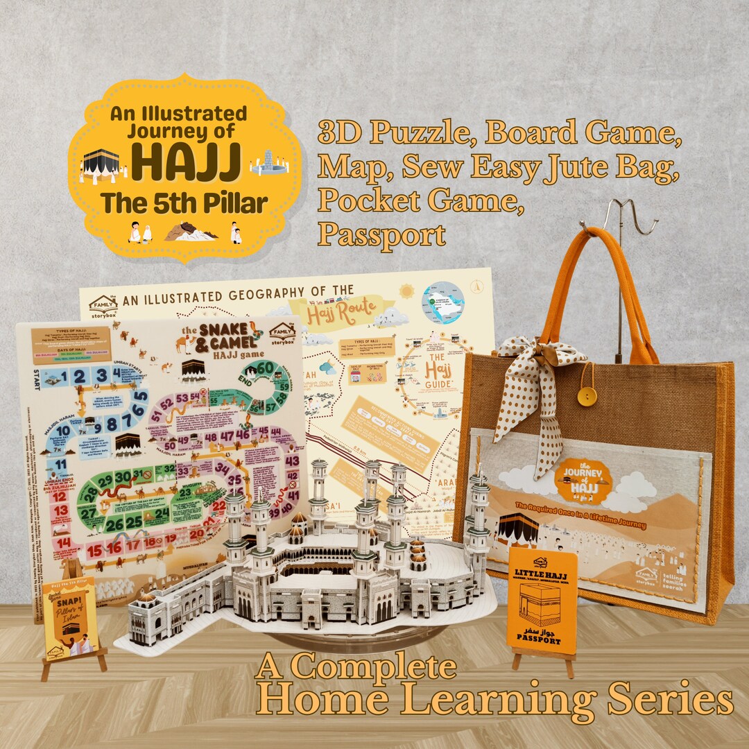 The Journey of Hajj Storybox Full 3D Puzzle, Board Game, Map, Jute Bag ...