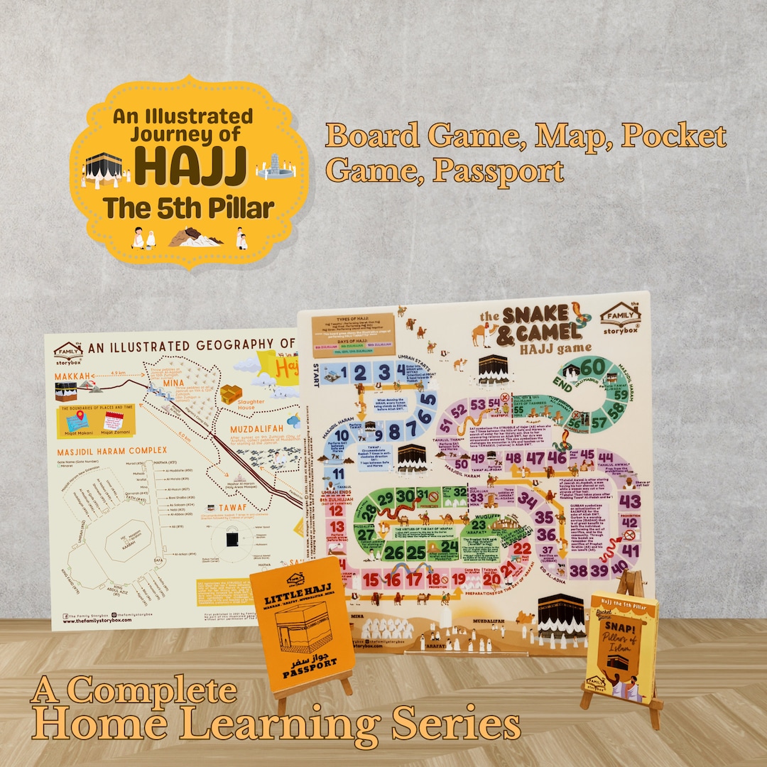 The Journey of Hajj Storybox Package 3 Board Game, Map, Pocket Game and ...