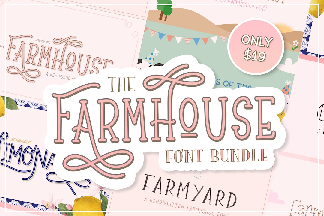 Farmhouse Fonts, Font Bundles, Craft Fonts, Procreate Fonts, Canva ...