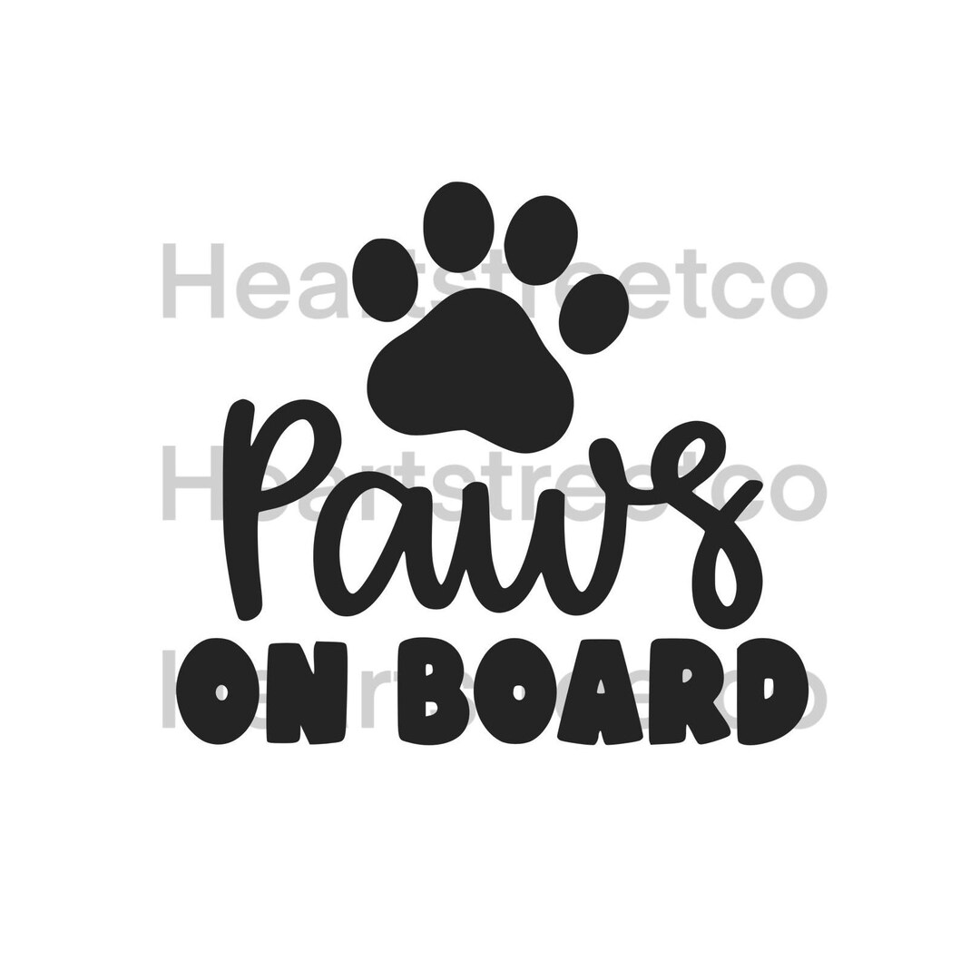 Paws on Board SVG and PNG - Etsy