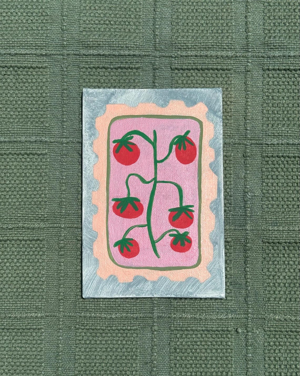 Abstract Tomato Vine With Border Painting - Etsy