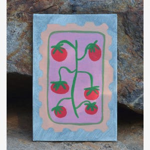 Abstract Tomato Vine With Border Painting - Etsy