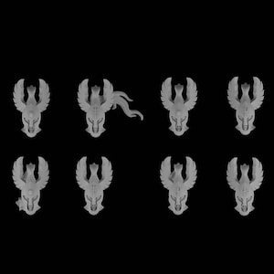 Elf Heads With Phoenix Helmets (12) 28mm Miniatures / Wargaming Models ...