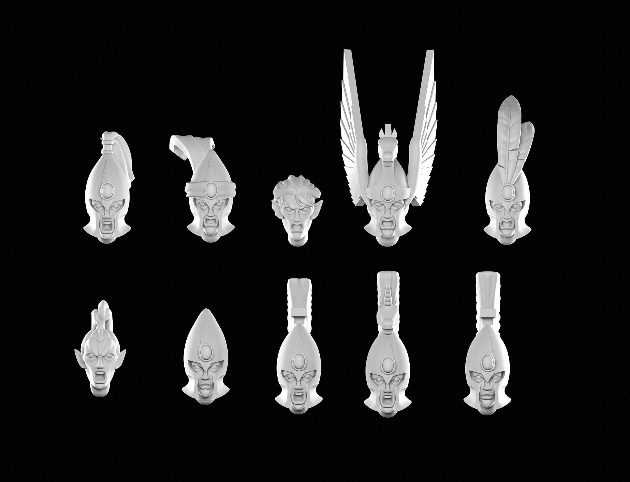 Elf Cavalry Heads 28mm Miniatures / Wargaming Models / Fantasy Tabletop ...