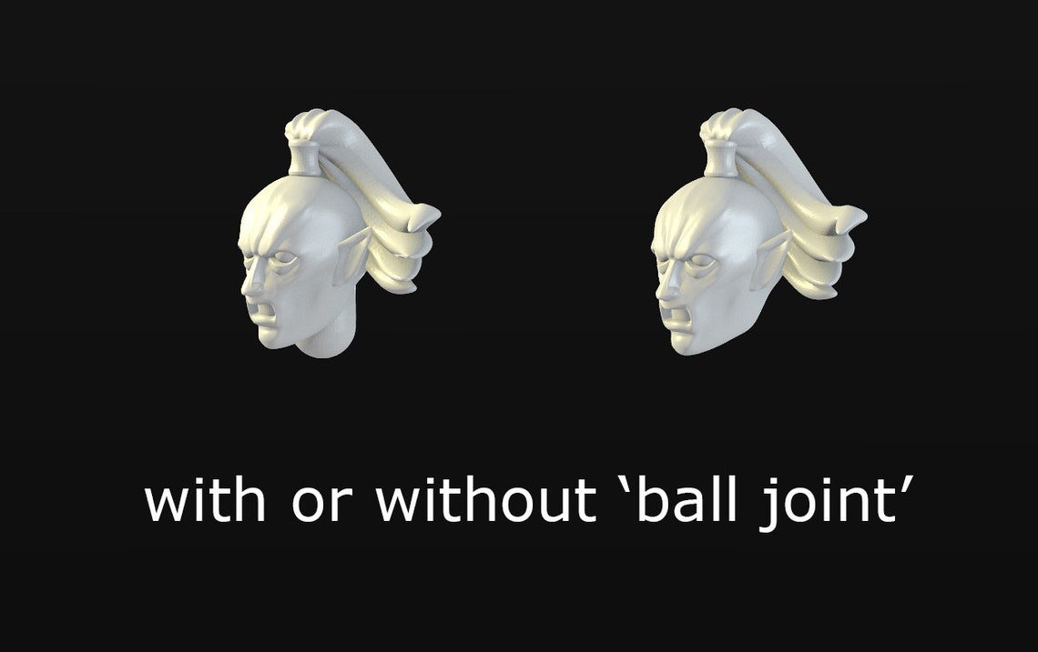 8 Male Elf Heads 3d Print for 28mm Miniatures / Fantasy | Etsy