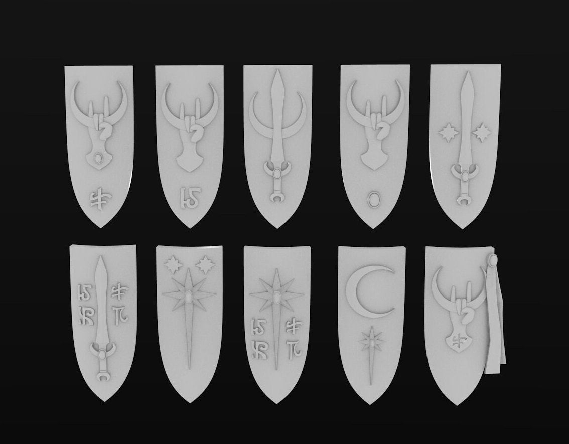 10 High Elf Shields Land of Magic Design/ Fantasy Tabletop | Etsy UK