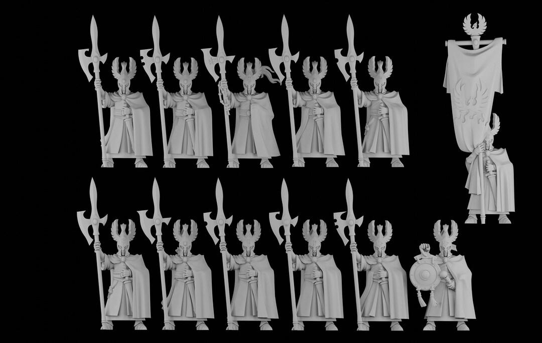 High Elf Guardians With Halberd Wargaming Models / Fantasy Tabletop ...
