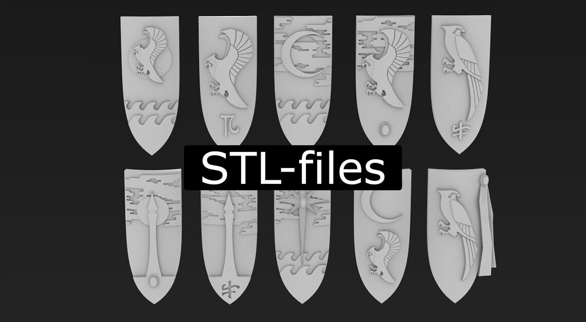 10 High Elf Shields Land of Mist Design/ Fantasy Tabletop | Etsy