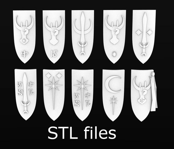 10 High Elf Shields Land of Magic Design/ Fantasy Tabletop | Etsy