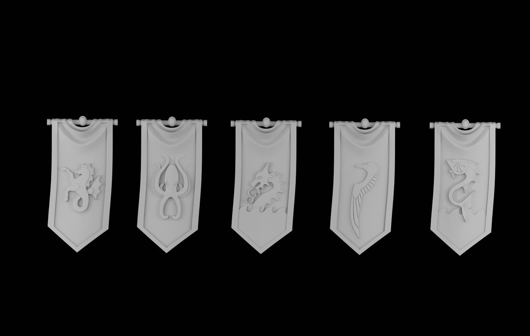 High Elf Banners - Coastal Realms - Fantasy Tabletop Gaming Stl-files ...