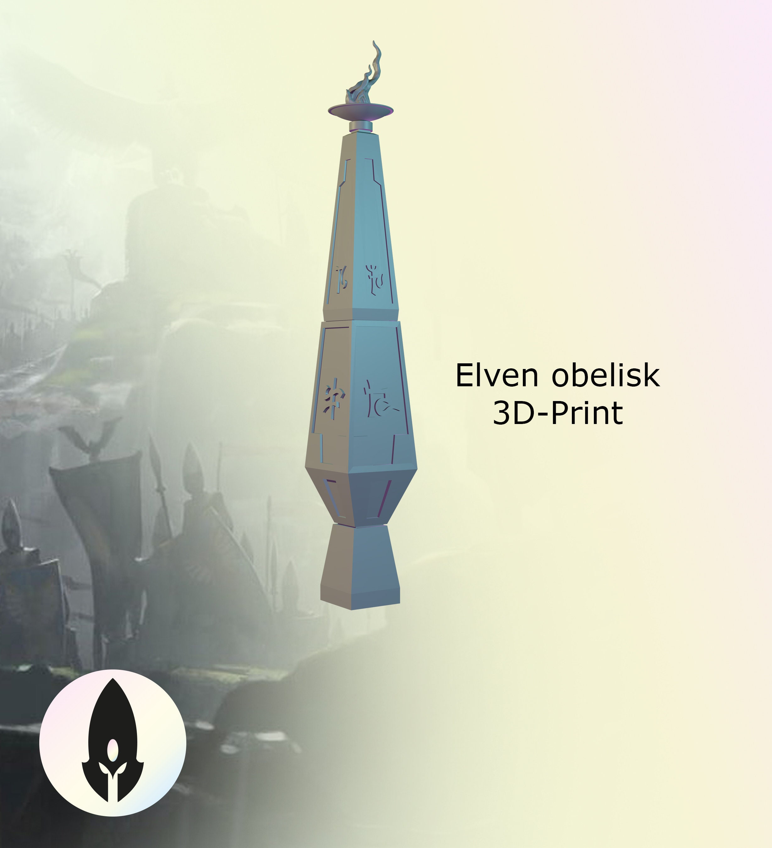 Elven Obelisk With Runes / Fantasy Tabletop Gaming Warhammer | Etsy