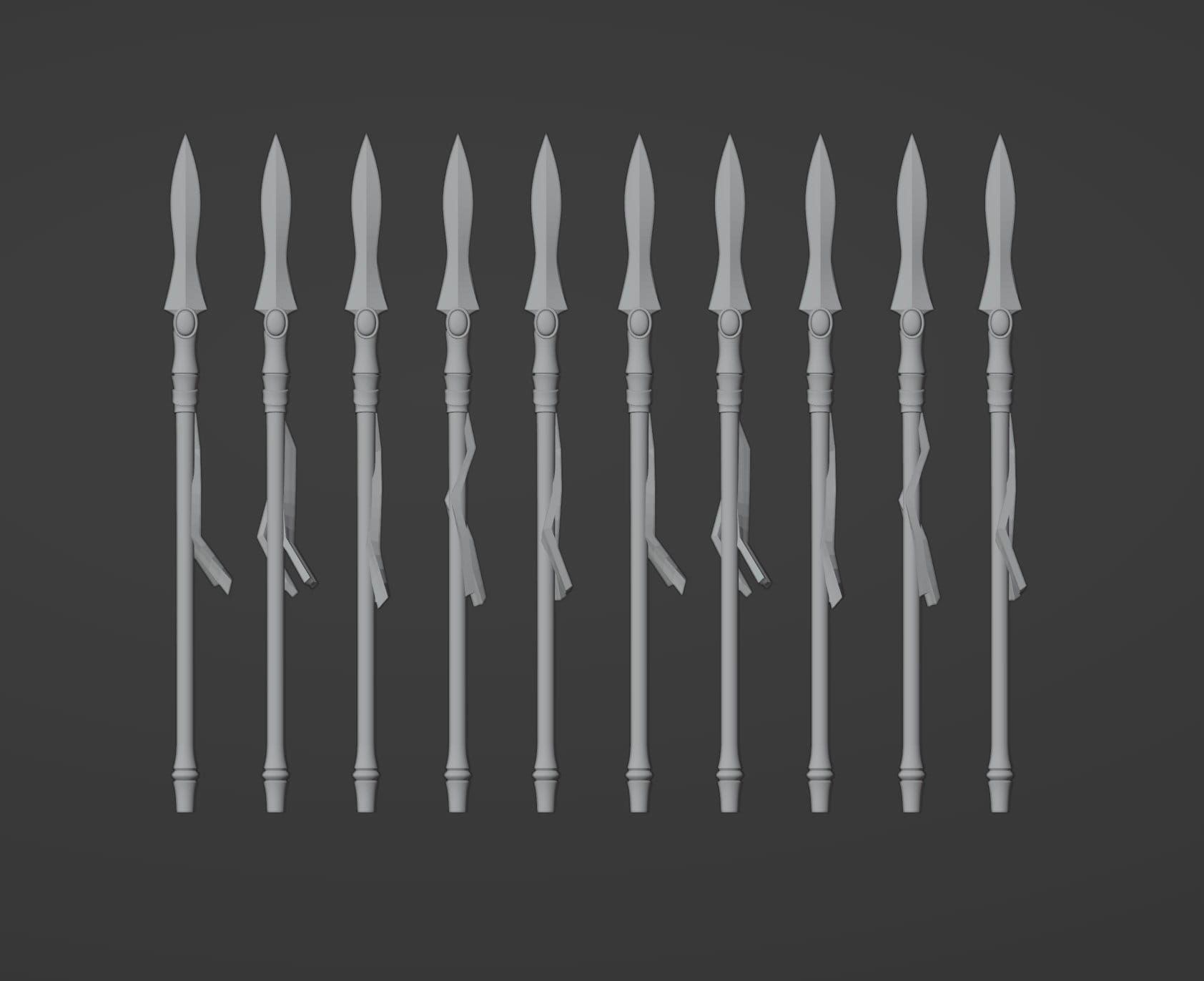10 High Elf Spears With Scabbard Fantasy Tabletop Gaming - Etsy Australia