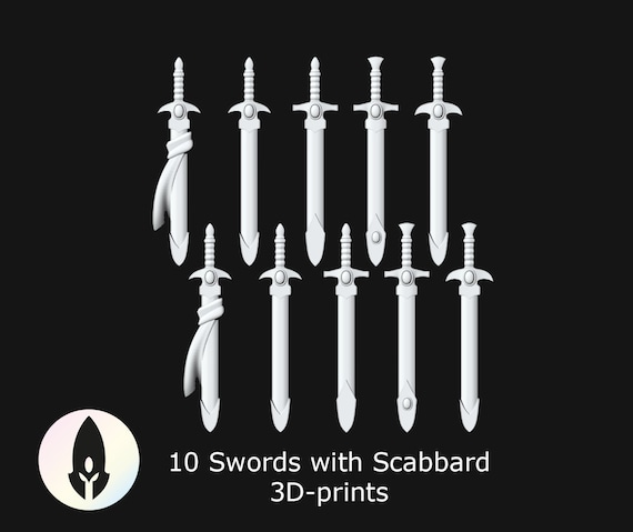 Elven Swords With Scabbards for Conversions Wargaming Model / - Etsy