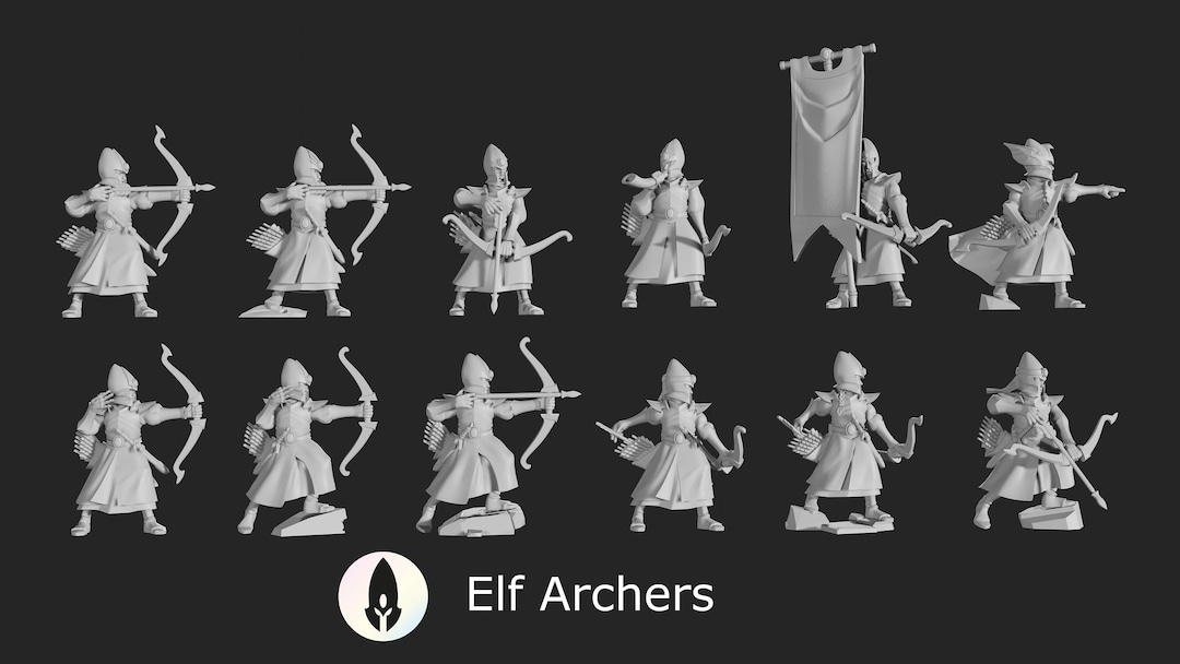Elf Archers Unit Wargaming Model / Fantasy Tabletop Gaming Stl-files - Etsy