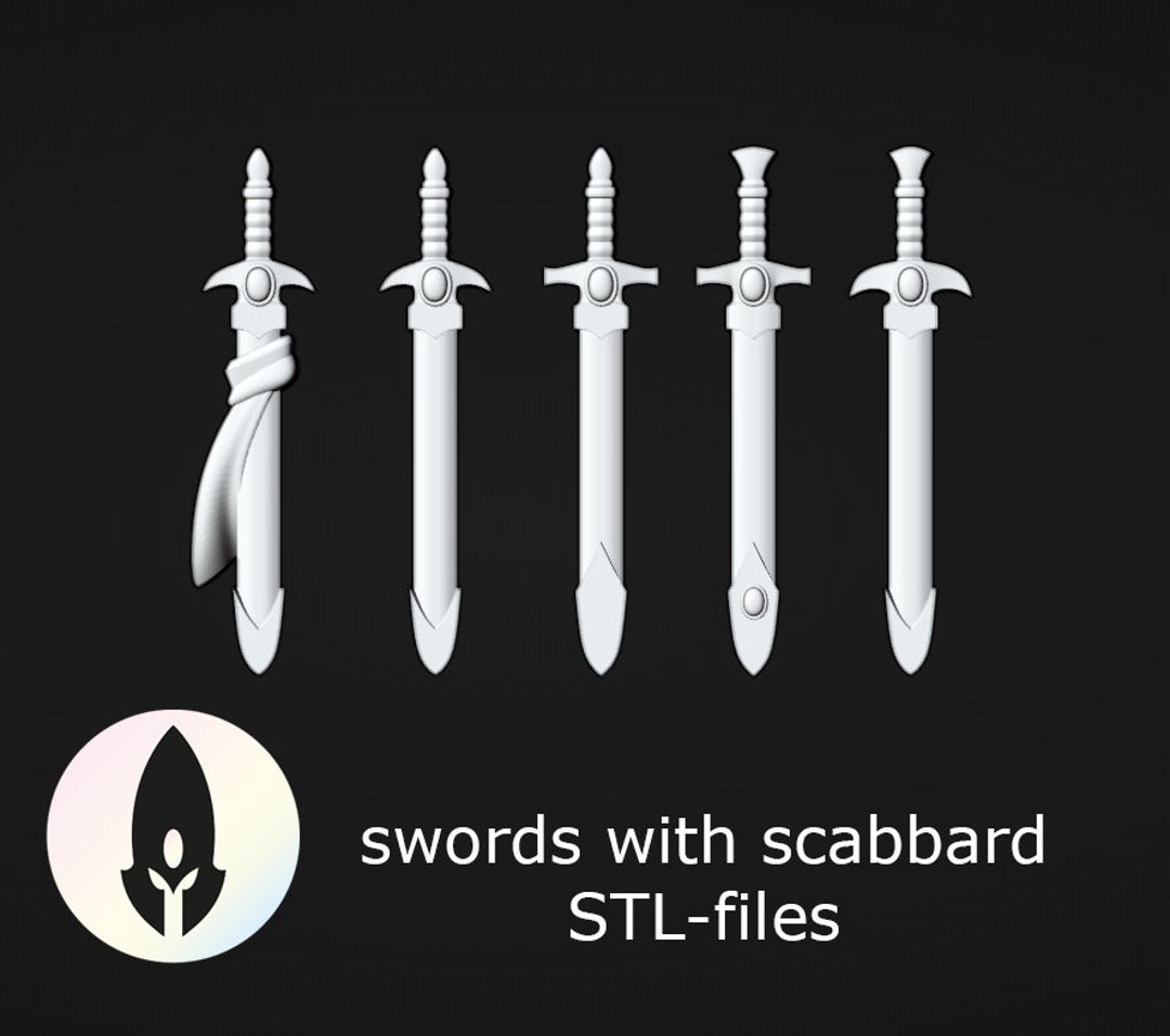 5 High Elf Swords With Scabbard Fantasy Tabletop Gaming Stl-files - Etsy