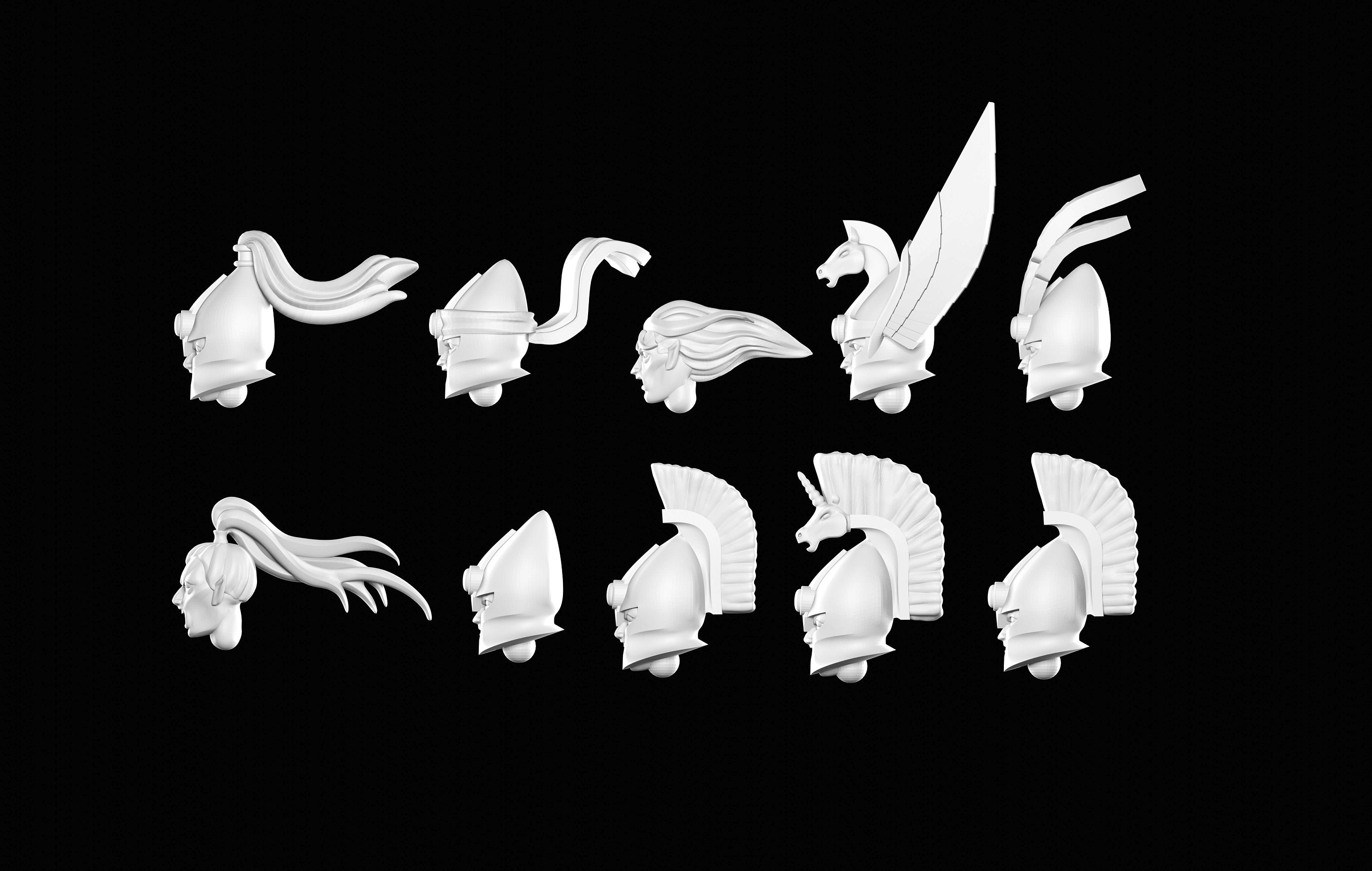 Elf Cavalry Heads 28mm Miniatures / Wargaming Models / Fantasy Tabletop ...