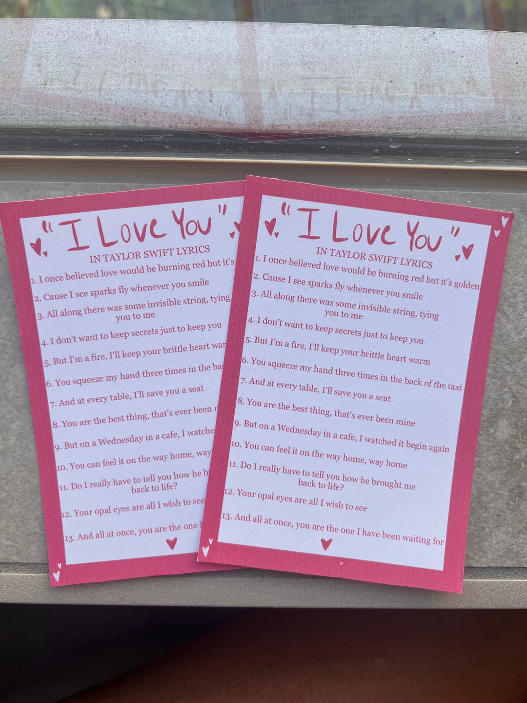 I LOVE YOU in Taylor Swift Lyrics Bookmark - Etsy
