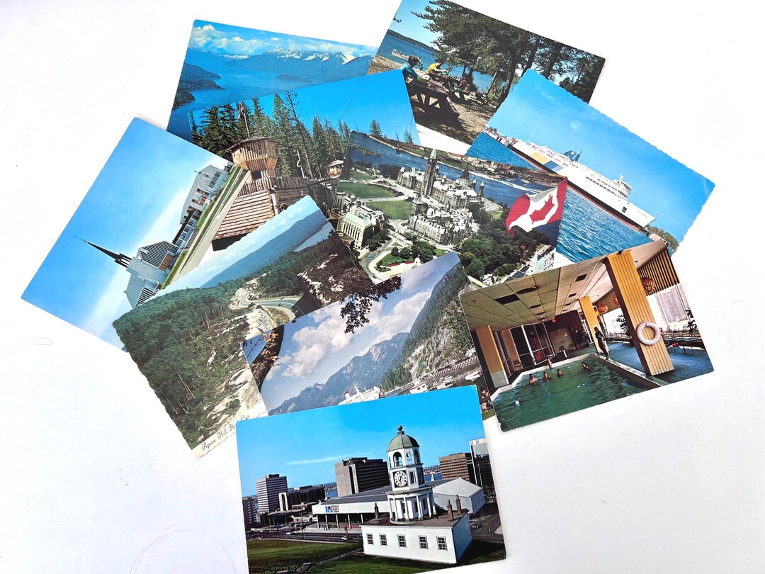 VINTAGE CANADA POSTCARDS, Set of 10 Unused Canadian Postcards, 1950s ...