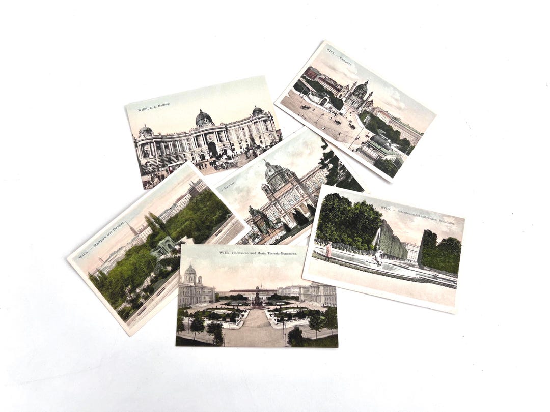 Antique Vienna Postcards: Hand-tinted Austrian Landmarks, Set of 6 - Etsy