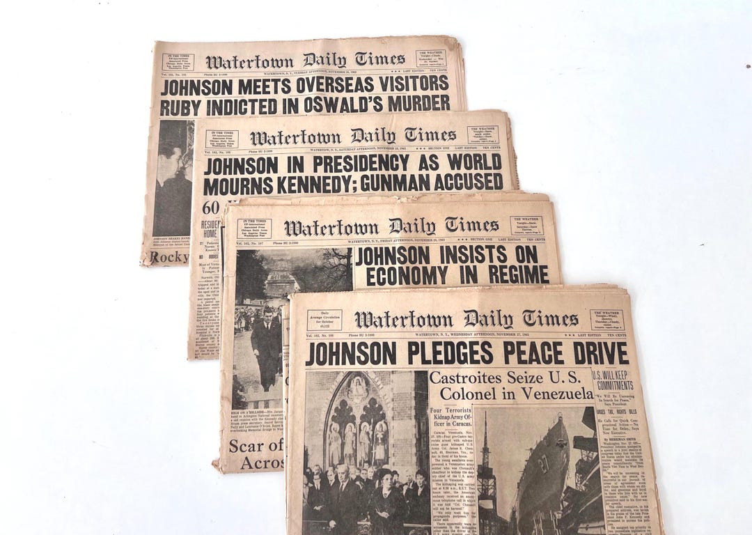 Vintage JFK ASSASSINATION Week Newspapers Set 1963, Full Watertown ...