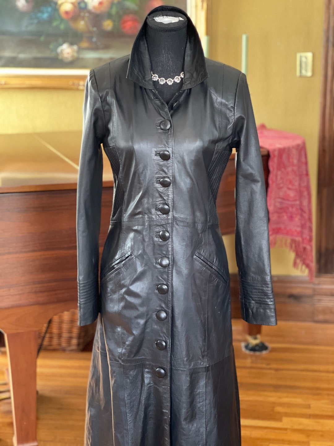 Matrix Leather Trench Coat - Etsy