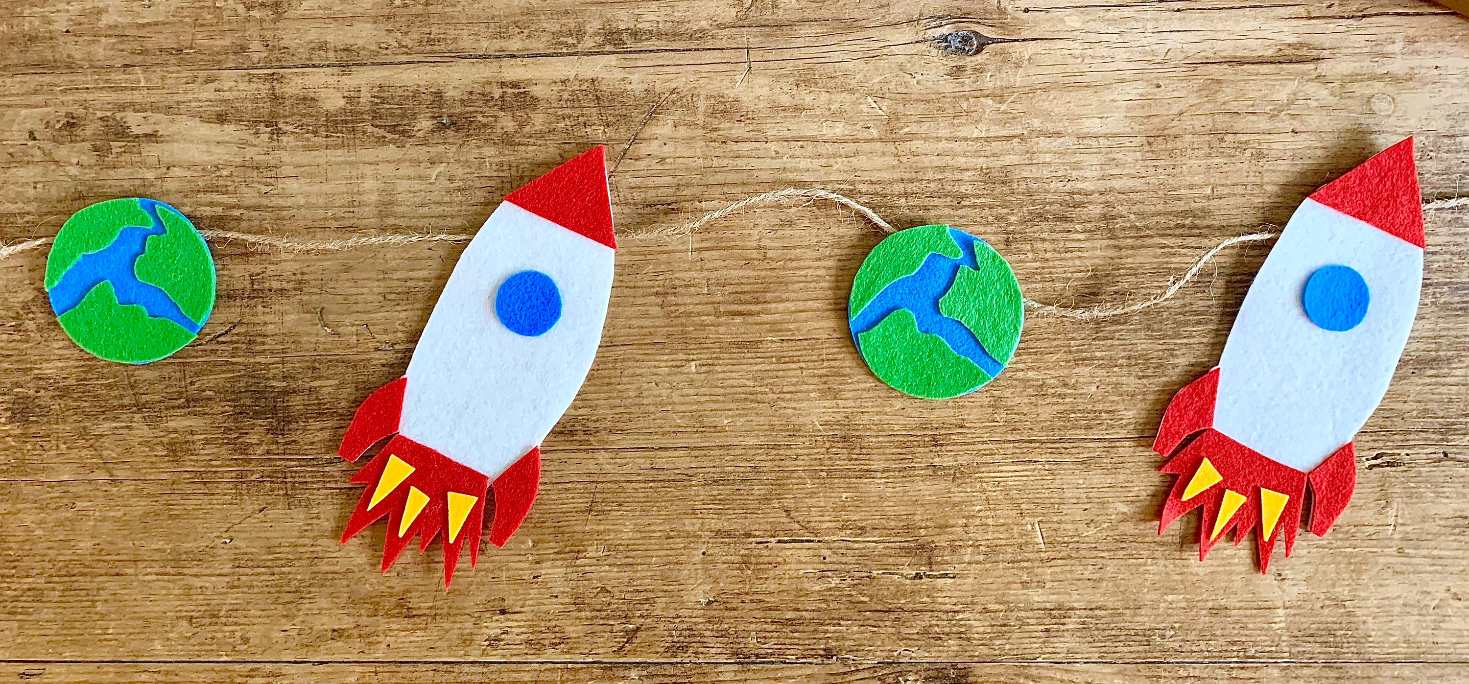Rocket Bunting. Space Bunting. Planet Earth Bunting. Handmade - Etsy UK