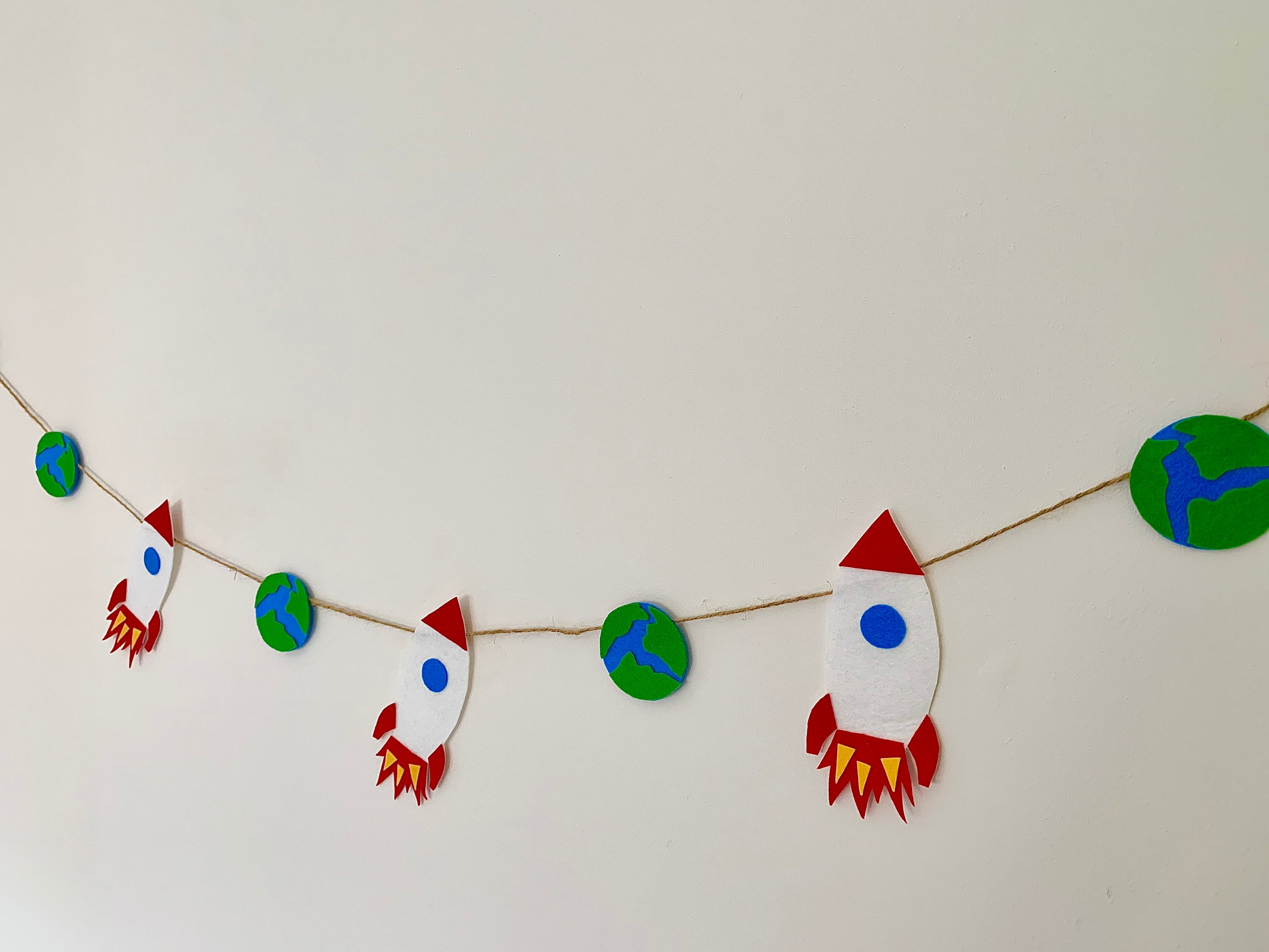 Rocket Bunting. Space Bunting. Planet Earth Bunting. Handmade - Etsy UK
