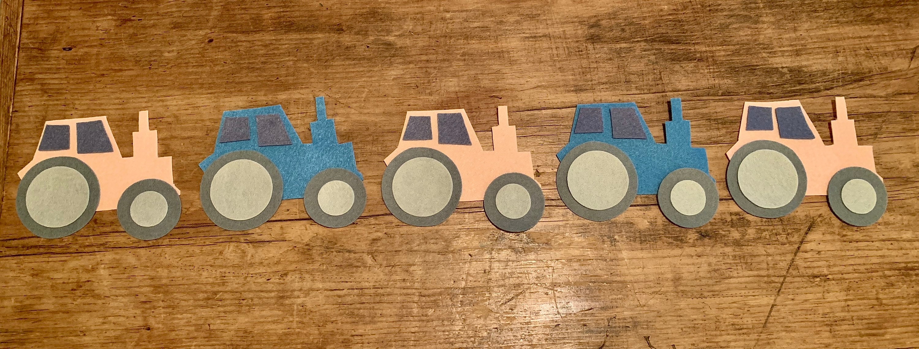 Scandi Style Homemade Tractor Bunting. Felt Tractor Bunting Hung on ...