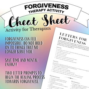 How to Forgive Others Forgiveness Therapy Worksheet Journaling for ...