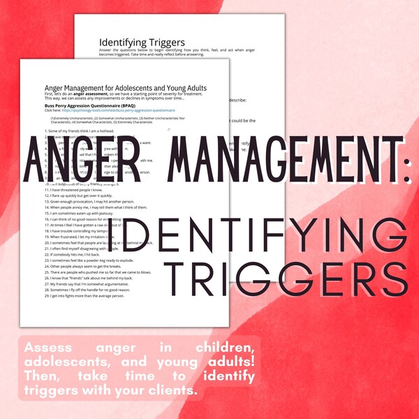 Anger Management Worksheet for Adults - Etsy