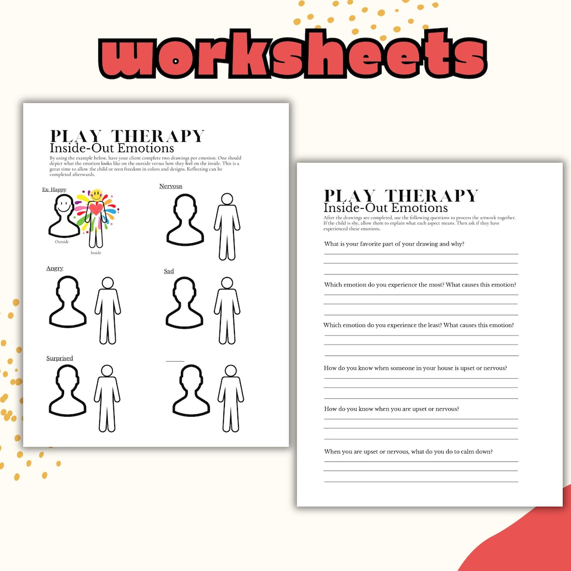Inside Out Emotions Play Therapy Activity Printable | Child Therapy ...